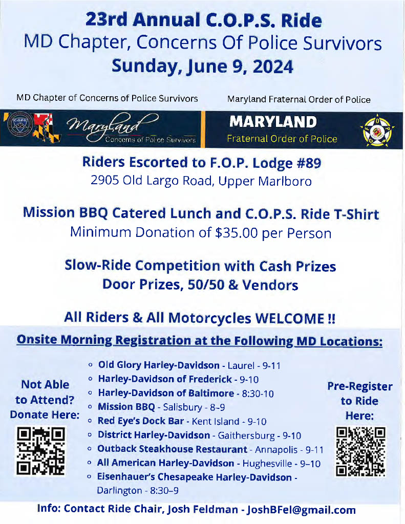 2024 COPS Ride | Events Calendar FOP #3