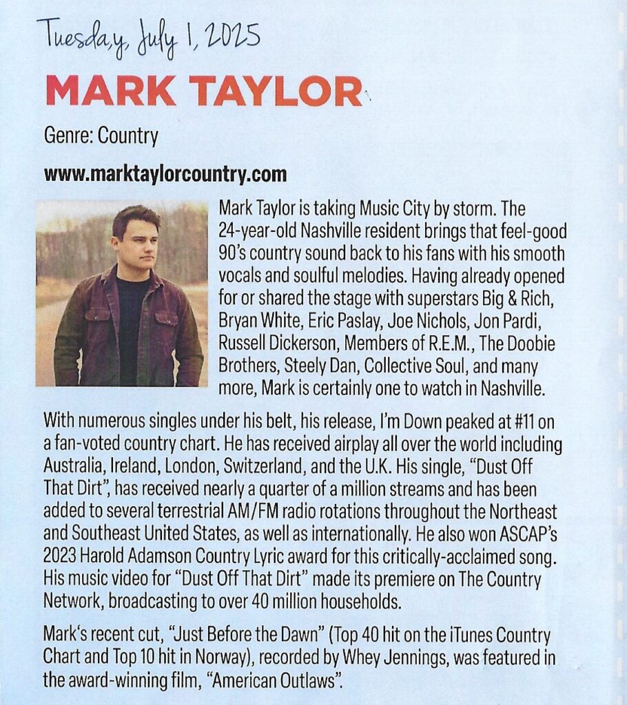 UPDATE: Stango Park Summer Concert Series featuring Mark Taylor ...