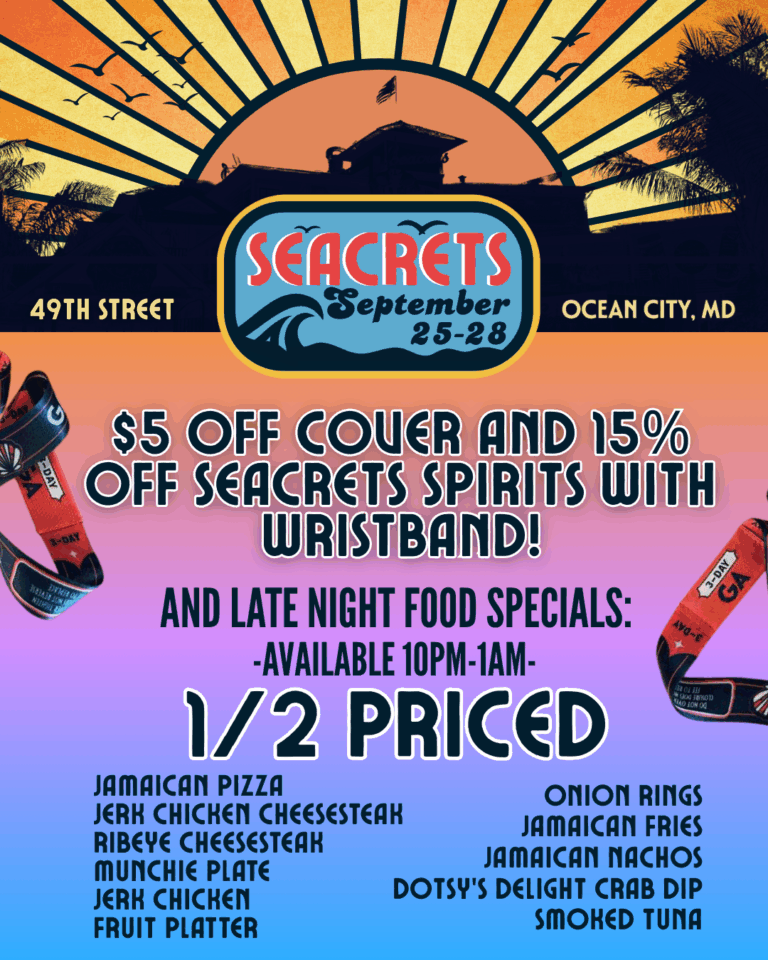 Oceans Calling Seacrets Specials | Seacrets® Events | Ocean City, MD